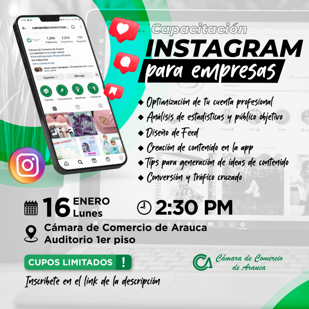 Capacitación Instagram para empresas - Cámara de Comercio de Arauca